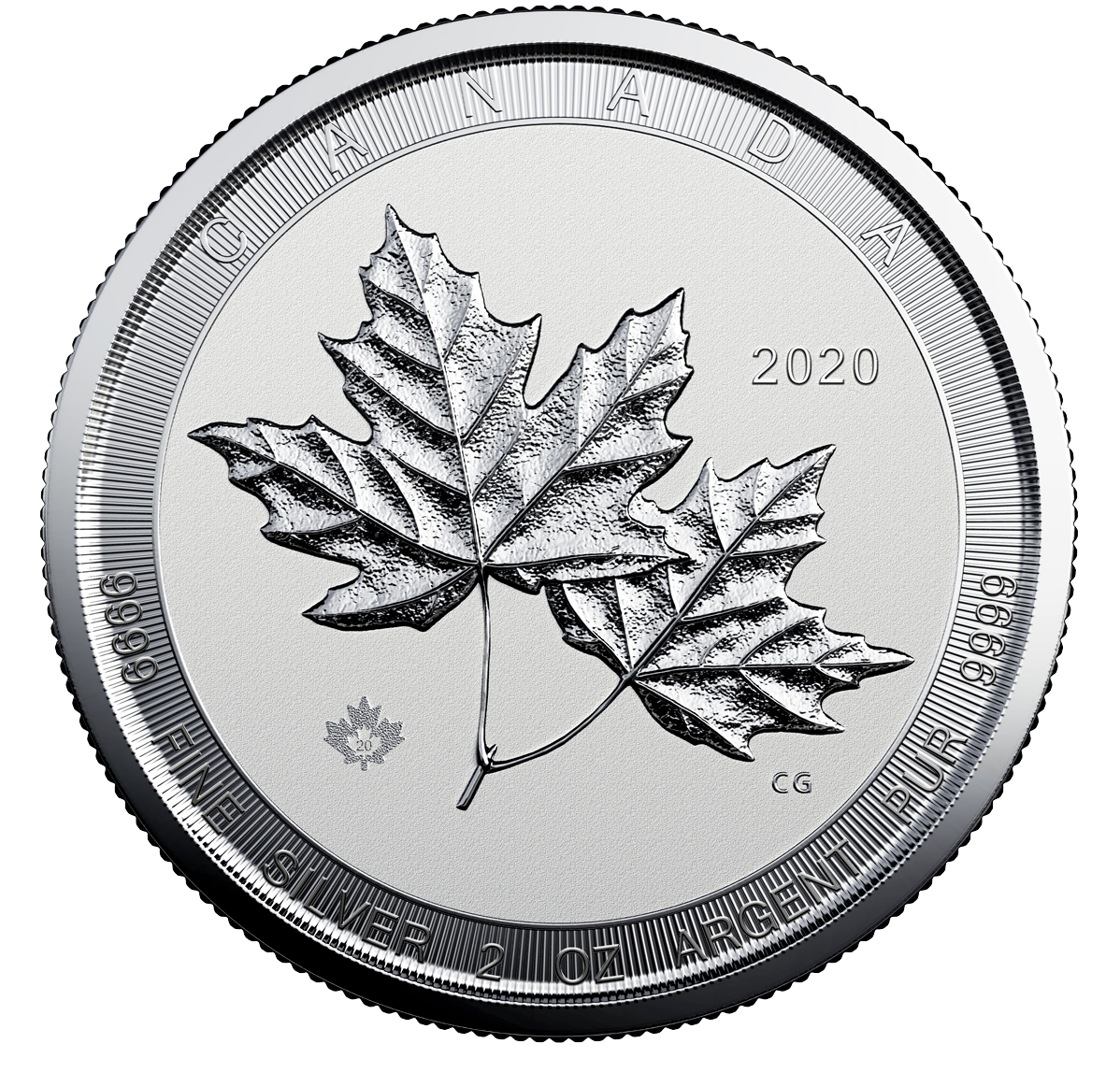 2020 $10 2 oz. 99.99 Pure Silver Coin - Twin Maples (Bullion) | The ...