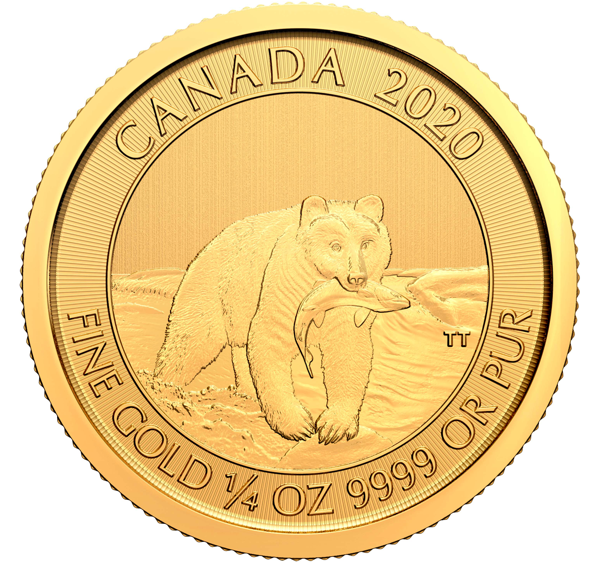 2020 $10 1/4 oz. 99.99% Pure Gold Coin - Kermode 'Spirit' Bear (Bullion ...