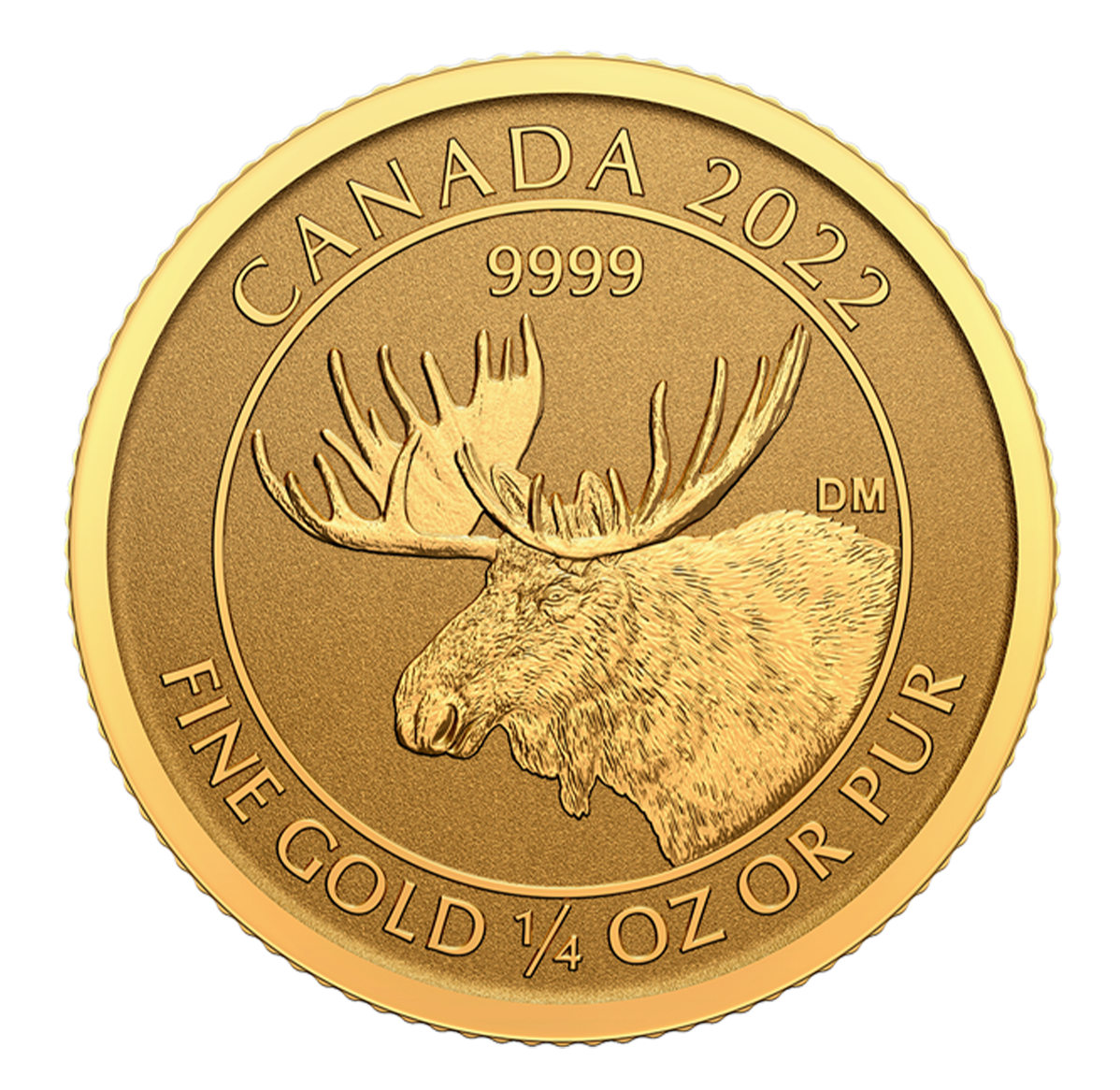 2022 $10 ¼ oz. 99.99% Pure Gold Coin - Moose (Bullion) | The Royal ...