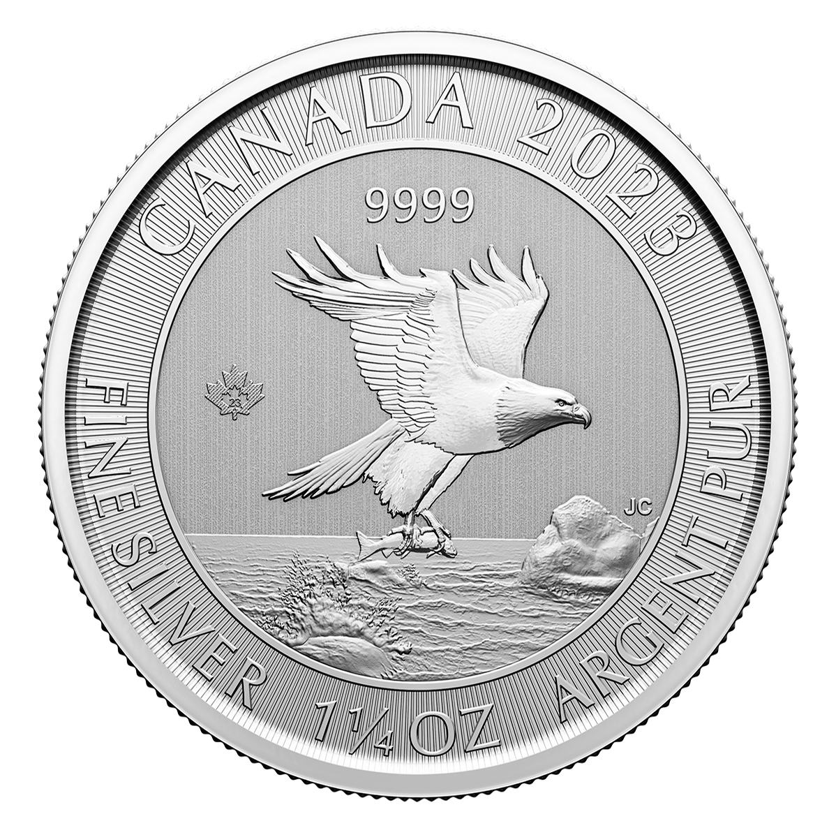 2023 $8 1.25 oz. 99.99% Pure Silver Coin – Bald Eagle with Fish ...