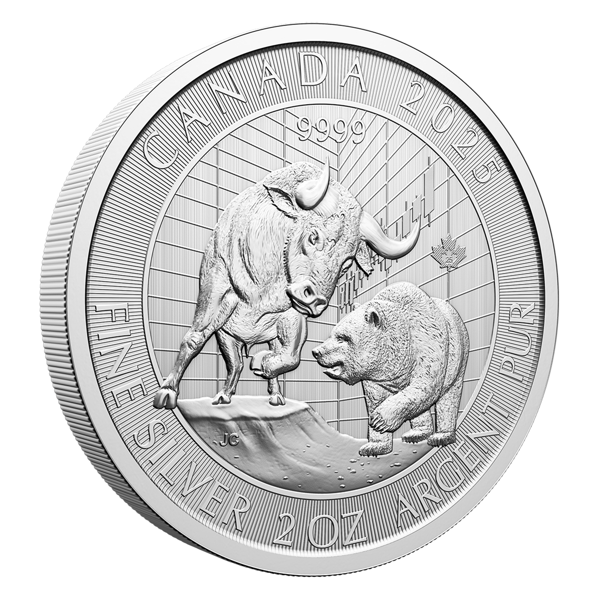 2025 Bull and Bear - 2 oz. 99.99% Pure Silver Coin (Bullion) | The ...